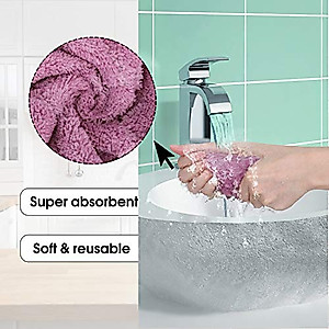 Microfiber Cleaning Cloth - 12 Pack Kitchen Towels - Double-Sided Microfiber Towel Lint Free Highly Absorbent Multi-Purpose Dust and Dirty Cleaning Supplies for Kitchen Car Cleaning 12