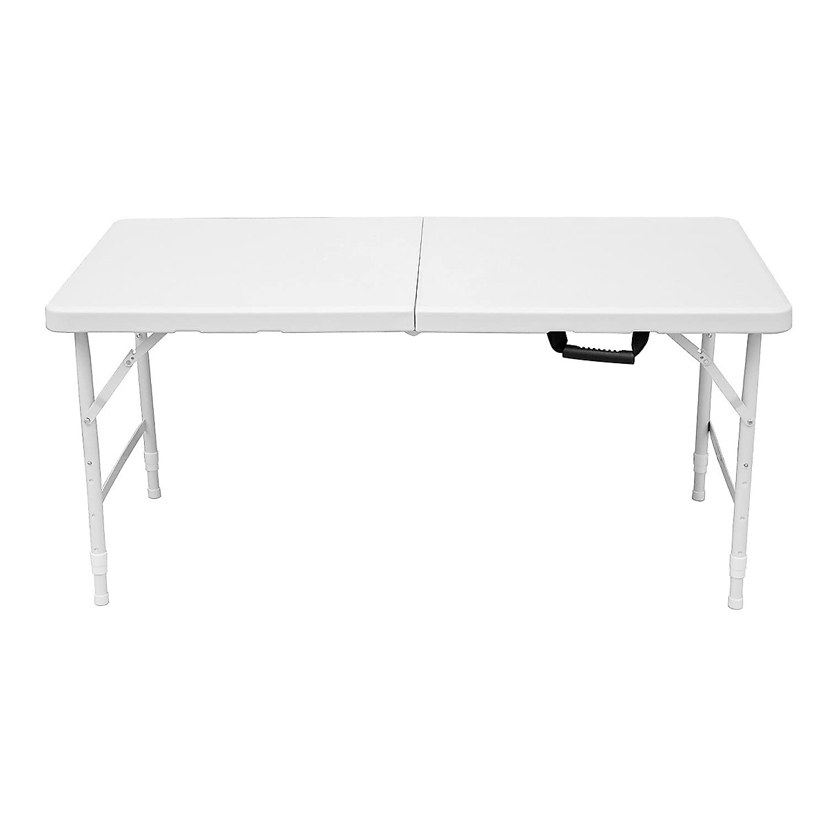 HooKung 4ft Folding Utility Table Fold-in-Half Portable Plastic Indoor Outdoor Picnic Party Dining Camp Tables