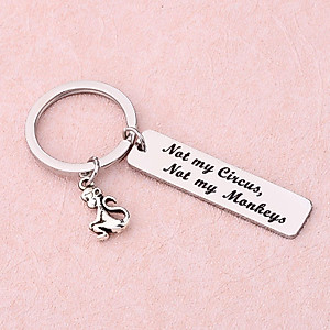 WSNANG Funny Monkey Keychain Not My Circus Not My Monkeys Keychain Retirement Gift for Employees Colleague Social Worker Going Away Gift (Monkey Keychain)