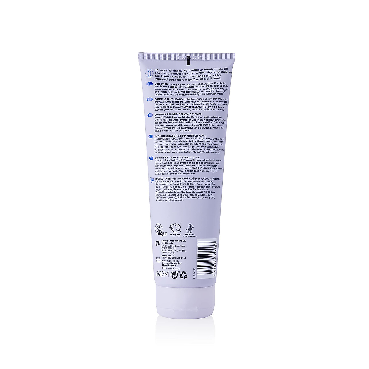 Noughty 97% Natural 1 Hit Wonder Co-Wash Non Foaming 2 in 1 Shampoo and Conditioner With Sweet Almond Oil and Castor Oil, Sulphate Free Vegan Haircare 250ml