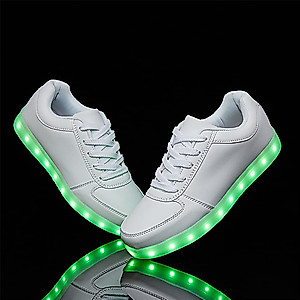 SANYES USB Charging Light Up Shoes Sports LED Shoes Dancing Sneakers SYDB551-White-40