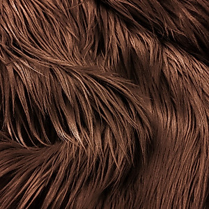 Tatuo Faux Fur Fabric Christmas Fluffy Fuzzy Craft Fake Fur Cuts Shaggy Synthetic Plush Patch Sewing DIY Winter Halloween Costume Gnome Beard Miniature Dolls Rugs Mats Gift(Brown,60 x 18 Inch)
