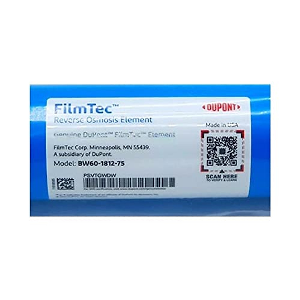 Dow FilmTec, BW60-1812-75 75 GPD TFC Membrane for Undersink Reverse Osmosis (RO) System (Replaces Model TW30-1812-75)