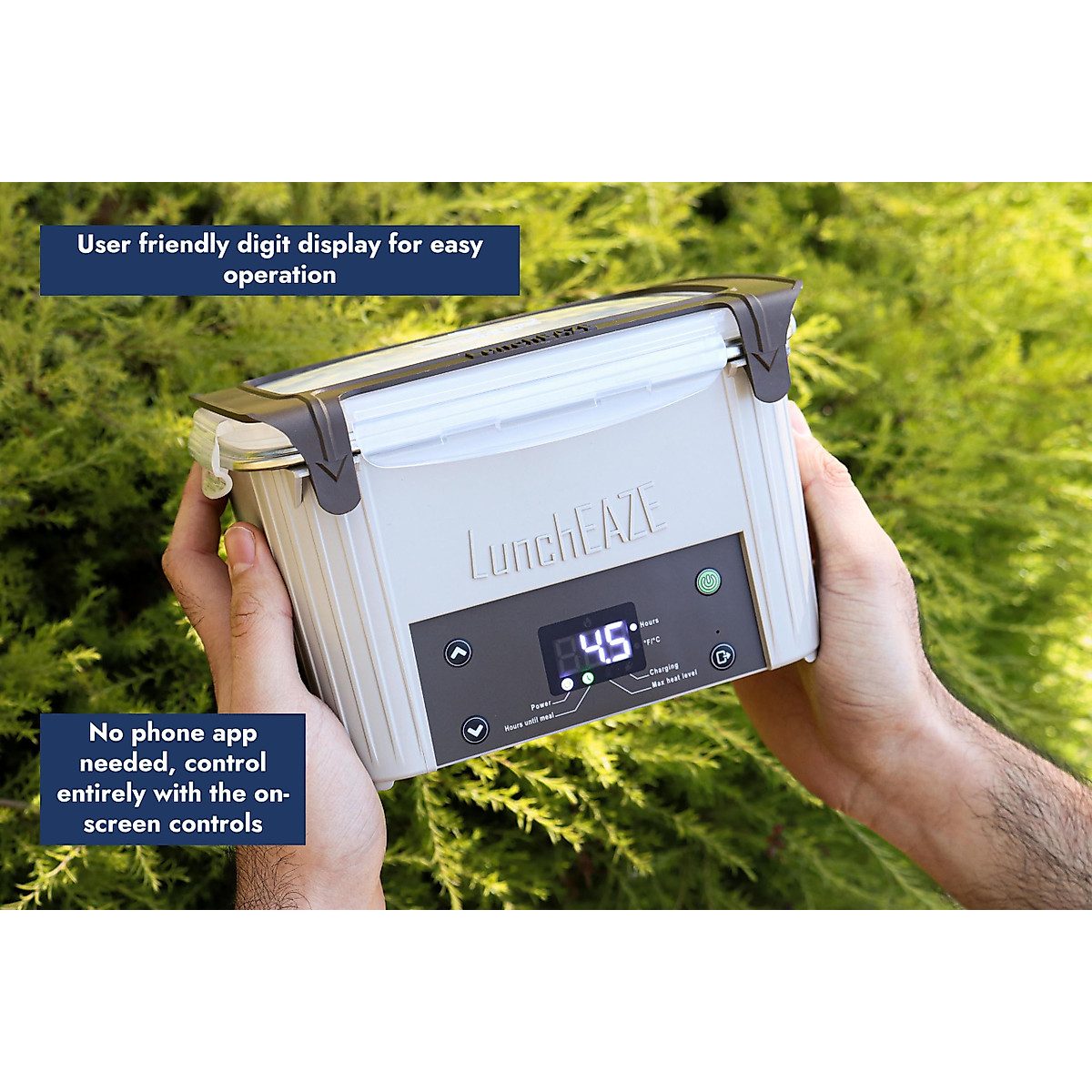 LunchEAZE Core Cordless Electric Lunch Box – Self-Heating, Battery Powered Food Warmer for Work, Travel– 220°F Heat, BPA Free, Meal Prep Friendly