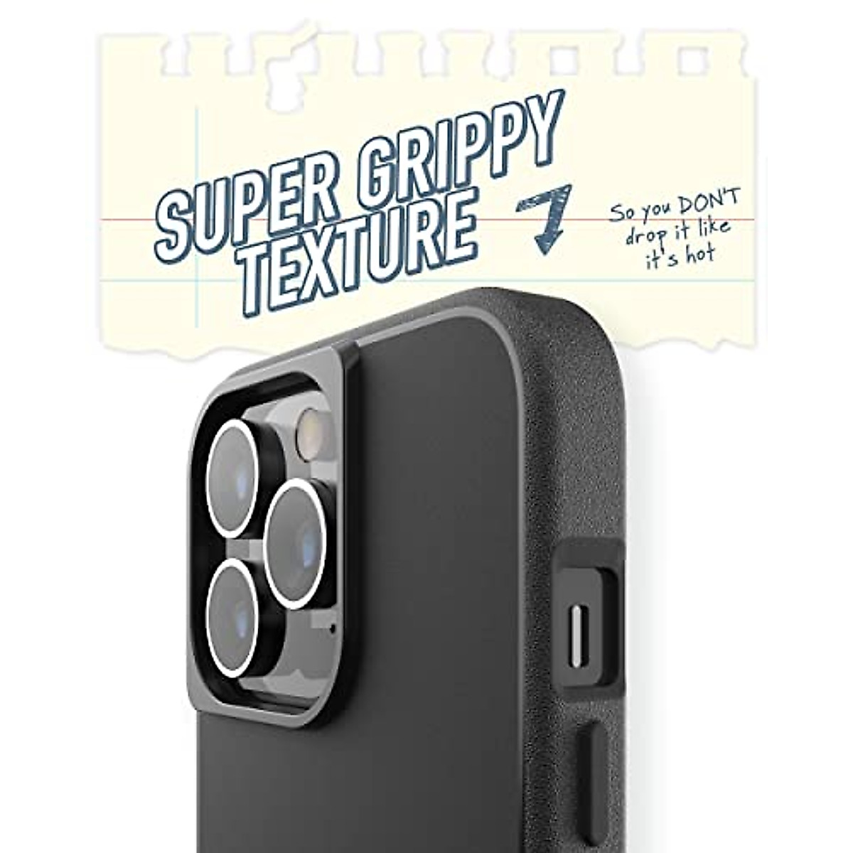 Smartish iPhone 13 Pro Slim Case - Gripmunk Compatible with MagSafe [Lightweight + Protective] Thin Grip Cover with Microfiber Lining - Black Tie Affair