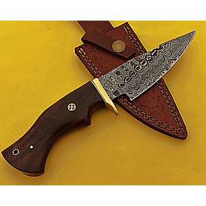 Smart & Sharp Custom Handmade Damascus Steel Hunting Knife / Bowie Knife SS-17373(Rose Wood) (Rose wood)
