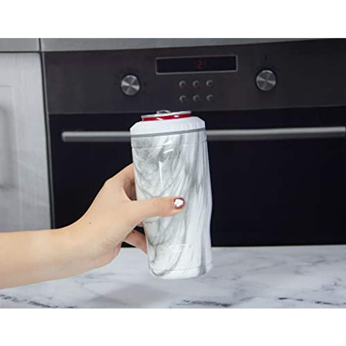 Icy Bev 4 in 1 Can or Bottle Insulator, Koozies to Keep Beer, Soda, Seltzer or More Ice Cold For 12 Hours. Insulated Can Cooler,Works Universally for Glass Bottles and Aluminium Cans,Insulated Tumbler