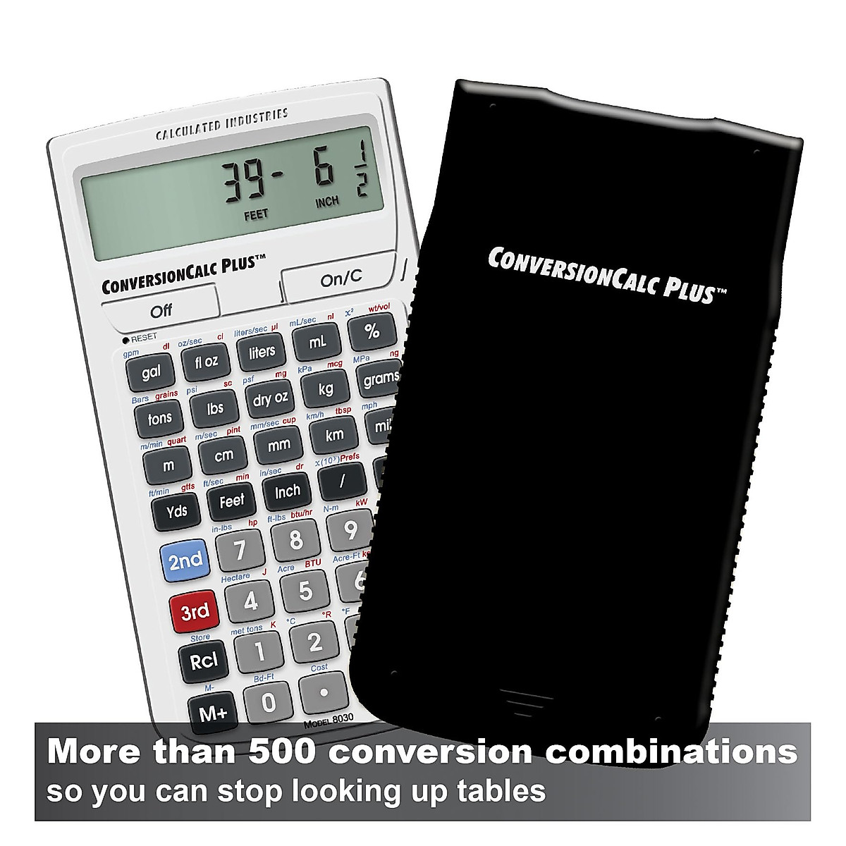 Calculated Industries 8030 ConversionCalc Plus Ultimate Professional Conversion Calculator Tool for Health Care Workers, Scientists, Pharmacists, Nutritionists, Lab Techs, Engineers and Importers