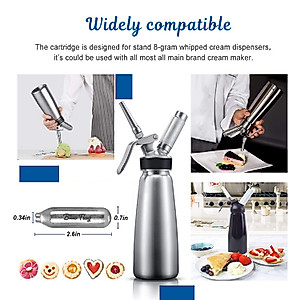 BLUE FLAG Whipped Cream Chargers N2O Nitrous Oxide 8-Gram Cartridge for Whipper Whipped Cream Dispenser (24 Packs)