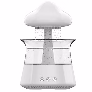 Rain Cloud Humidifier for Bedroom & Large Room - Essential Oil Diffuser with 7 Colors LED Lights - Whole House Coverage - Auto Shut-Off - It Can Work for Up to 8-10 Days with Full Water（06 White）