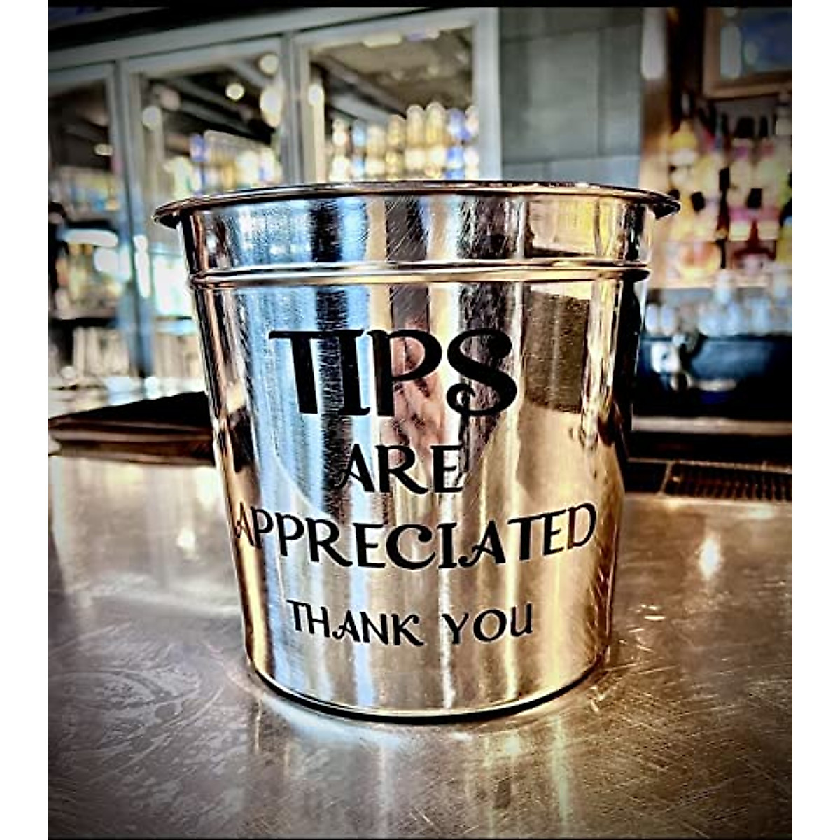 Tip Jar for Bartenders Money, Musicians Tip Jar for Money, Tip Jar for Restaurants, Tip Bucket for Money, Tip Cup for Coffee Shop