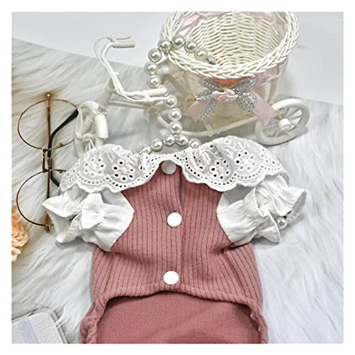 PROEES Small Dog Jumpsuit Pets Clothes Suits Puppy Dog Overalls Clothing (Color : Khaki, Size : Medium)