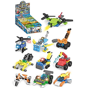 Mini Building Blocks Cars Toys Sets 30 Packs Assembly Mini Cars Toys for Boys, Girls STEM Building Car Plane Construction Truck Fire Tank Police Engineering Cars Party Gifts for Kids