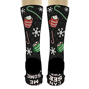 Fun Christmas Socks Bring Me Some Cocoa Christmas Gift for Holiday Outfits 1-Pair Novelty Crew Socks
