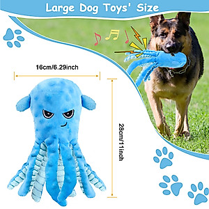 BitPeUG Squeaky Dog Toys Large Dog Toys Big Dog Toys with Crinkle Paper, Interactive Playing Tug-of-War Dog Toys, Dumbo Octopus Stuffed Durable Chew Toys, Dog Toys for Large Dogs for Teething