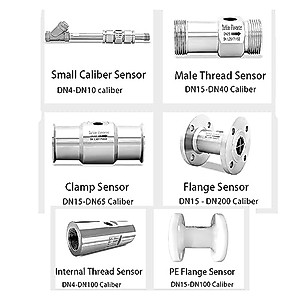 XAXAX Water Flow Meter, High Accuracy Flow Meter, Male Thread SS304 Sensor, Water Alcohol Gasoline Hydraulic Fuel Oil Flow Sensor Pulse PLC,Gallon, QTS, PTS, L, m³(DN25)