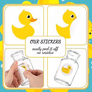 1000 Pcs Rubber Yellow Duck Stickers Cute Duck Decoration for Birthday Party Favor Bags Water Bottle Notebook Decorations,1.5 Inch