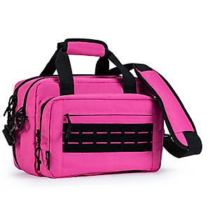 VEAGIA Range Bag,Pistol Case,Gun Range Bags For Handguns And Ammo Pouch 2 Pistols Soft Carrying Shooting Bag (Pink)