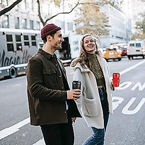 YINJAM 17oz Travel Coffee Mug Insulated Coffee Cups to Go with Leakproof Lid Vacuum Stainless Steel Double Walled Thermal Car Coffee Tumbler for Hot Cold Ice Tea Drinks Reusable (Black, 17oz)