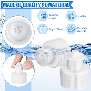 20 Pack Push Pull Caps for Bottles 28 mm Plastic Water Bottle Cap Bottle Sports Cap Water Bottle Replacement Tops Sport Bottle Lid Replacement Caps, White