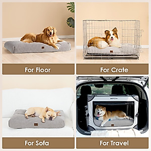 EHEYCIGA Extra Large Waterproof Orthopedic Shredded Memory Foam Dog Bed, 41x27, Grey