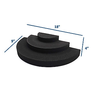 Polar Whale 2 Dessert Cupcake Display Stands 3 Tier Half Circle Kitchen Dining Room Restaurant Countertop Entertainment Tabletop Durable Black Foam Washable Waterproof 18 x 9 x 4 Inches