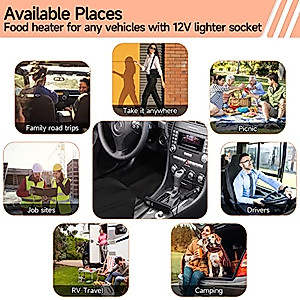 WIRITH Mini Portable Oven,Food Warmer Electric Lunch Box Mini Personal Heated Lunch Box,Slow Cooker with 12V Vehicle Plug,for Cooking and Reheating Meals in Vehicles and Trucks for Work (Black)