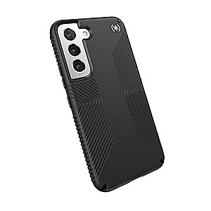 Speck Black Samsung Galaxy S22 Case - Drop Protection, Extra Grip, Scratch Resistant & Shock-Absorbent Case for Galaxy S22 Phones - Slim Design Grip Protection - Grip Case Presidio2