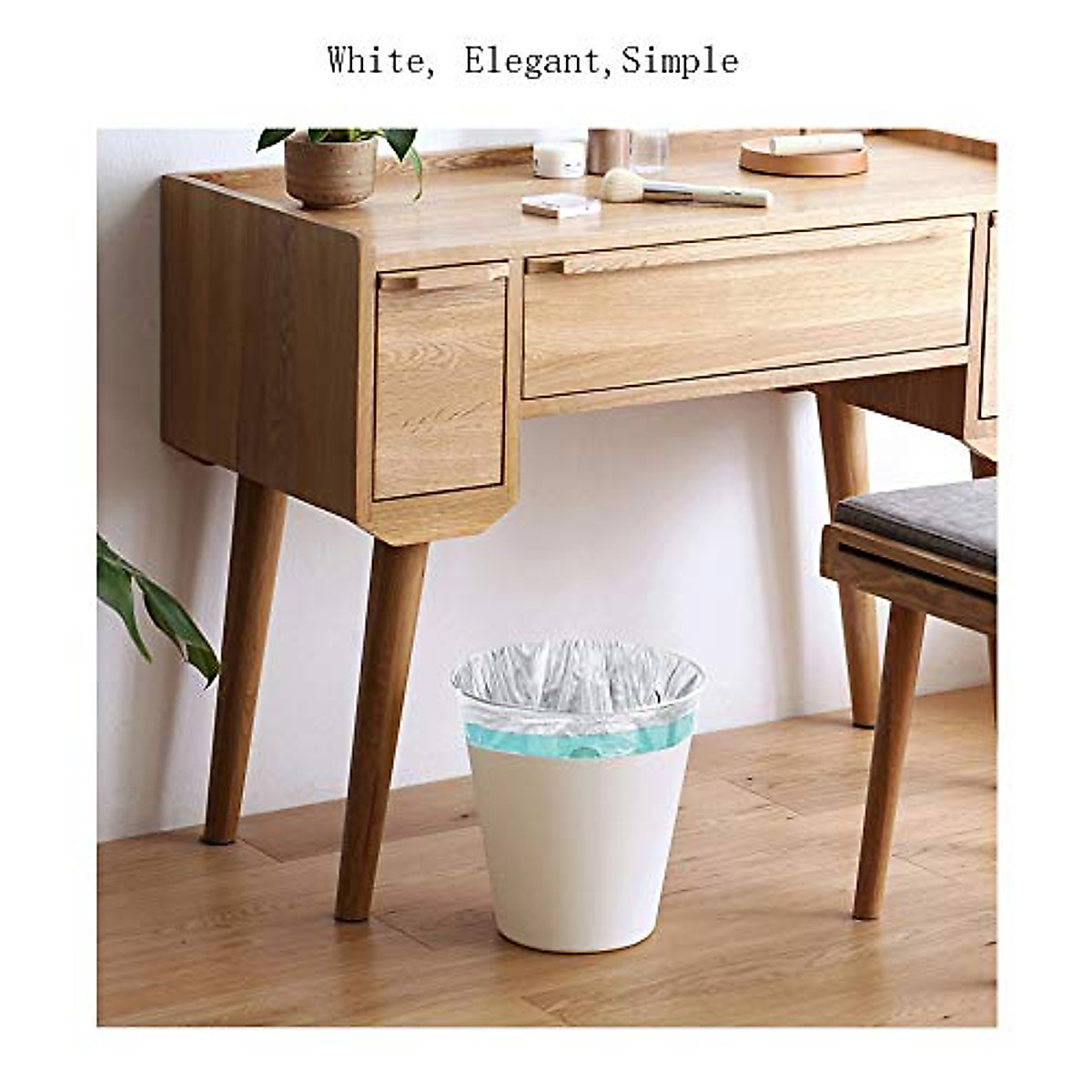 WanJiaXinHui 7-10 Gallon Tall Drawstring Trash Bags, Strong Garbage Bags for Kitchen Bath Bedroom Car Trash Can, Office Waste Bin Liners Bags Unscented,White,60 Count(7-10Gallon) …