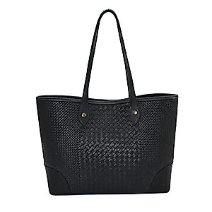 Frye Melissa Basket Woven Shopper, Black