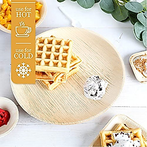brheez Palm Leaf Plates 25 Ct (12 Inch) - Eco Friendly, Compostable & Biodegradable - Elegant Bamboo Look Disposable Party Plates are Heavy Duty and More Environmentally Friendly than Paper Plates