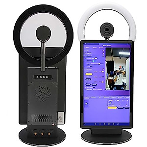 All in One Live Broadcast Machine for Android 11.0, 15.6 Inch Large Screen Desktop Live Streaming Equipment with WiFi and BT 5.0, Phone Screen Casting, 4 Camera Screens (US Plug)