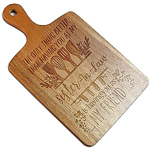 FOUR ORANGUTANS Sister In Law Funny Engraved Cutting Board, Funny Farmhouse Gift, Gift for Women, Wedding, Sister, Christmas, Mother's Day Gifts