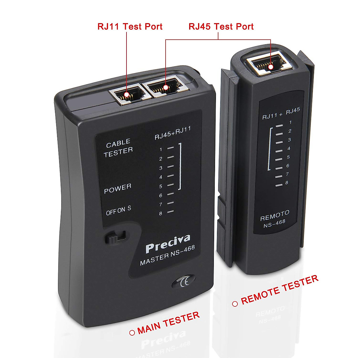 RJ45 Crimper Tool Kit, Preciva Cat5 Cat5e Ethernet Crimping Tool Set with One Network Cable Tester, 20PCS RJ45 Connectors, One Wire Stripper, 50PCS Cable Ties and Wire Punch Down Impact Tool