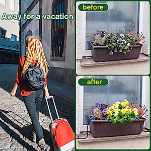 NFESOLAR Solar Drip Irrigation System Outdoor with 2200mAh Battery Backup, 6 Timing Modes, Supported 15 Pots Plants, Solar Watering System for Garden Green House