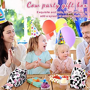 Karenhi 50 PCS Cow Party Favors Treat Boxes Cow Candy Goodies Gift Boxes Cow Print Birthday Box Paper Party Box Gift Wrap Boxes for Baby Shower Birthday Party Decorations Supplies, 9 x 4 x 4 Inches