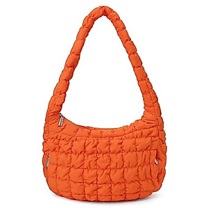 Women Quilted Tote Bag Large Capacity Crossbody Puffer Lightweight Padding Shoulder Bag Hobo Satchel Handbag Zip Purse