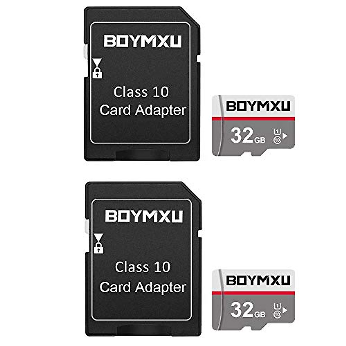 TF Memory Card 32GB,BOYMXU TF Card with Adapter,High Speed Memory Card Class 10 Memory Card for Phone Camera Computer-2 Pack