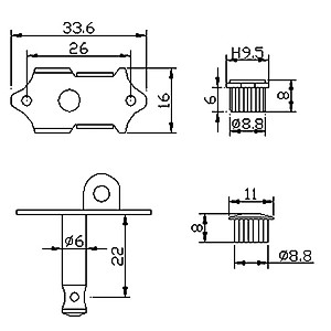 Golden Gate F-2215 Vintage Acoustic Guitar Tuners - 6 Individual (3+3) - Nickel
