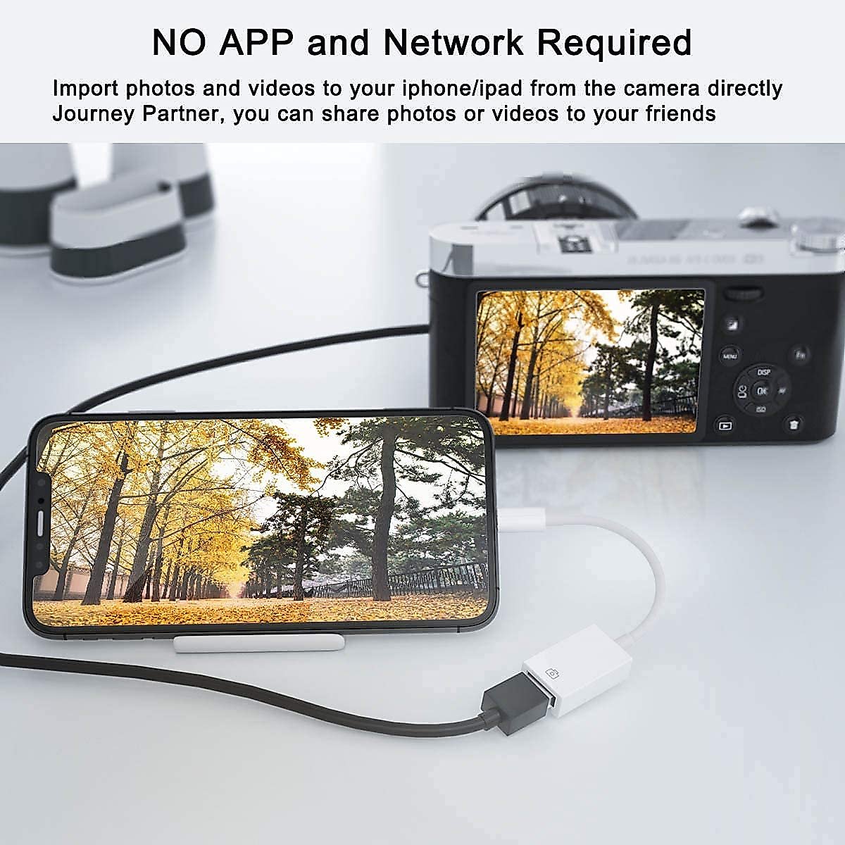 【Apple MFi Certified】 Lightning to USB Camera Adapter for iPhone/iPad, Female USB 3.0 OTG Cable Adapter Support Connect Camera,USB Flash Drive,Card Reader,MIDI Keyboard, Mouse