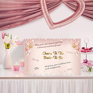 Kircirx Bachelorette Party Decorations Bridal Shower Card with Envelope, Jumbo Rose Gold Bride To Be Guest Book Party Supplies, Pink Extra Large Hens Night Women Wedding Engagement Greeting Card