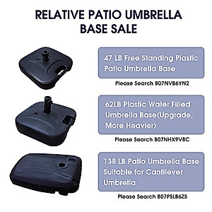 LOKATSE HOME Patio Outdoor Umbrella Base Stand Weight, Plastic Square Base Water Filled for Patio Umbrellas (Black)