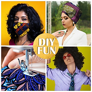 Mixweer 70 Pcs 10 x 10 Inch African Fabric Cotton Printed Wax Cloth African Ankara Fabric for Party Dress Crafts Supplies, 48 Styles Multicolored