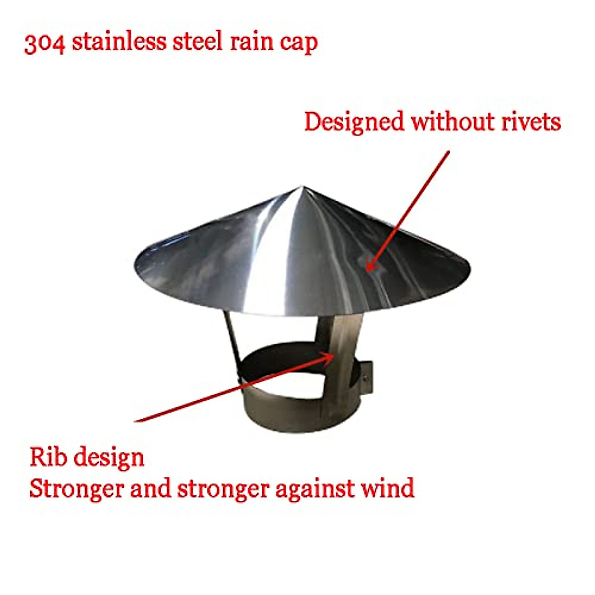 ASDQWER Chimney Rain Cap, Top Round Exhaust Cap,Stainless Steel Chimney Cowl,D(8-30Cm) Roof Cowl,Hood Top All Purpose Chimney Cowl,for Ducting Ventilation Cap,Easy Installation,d22cm/8.66in