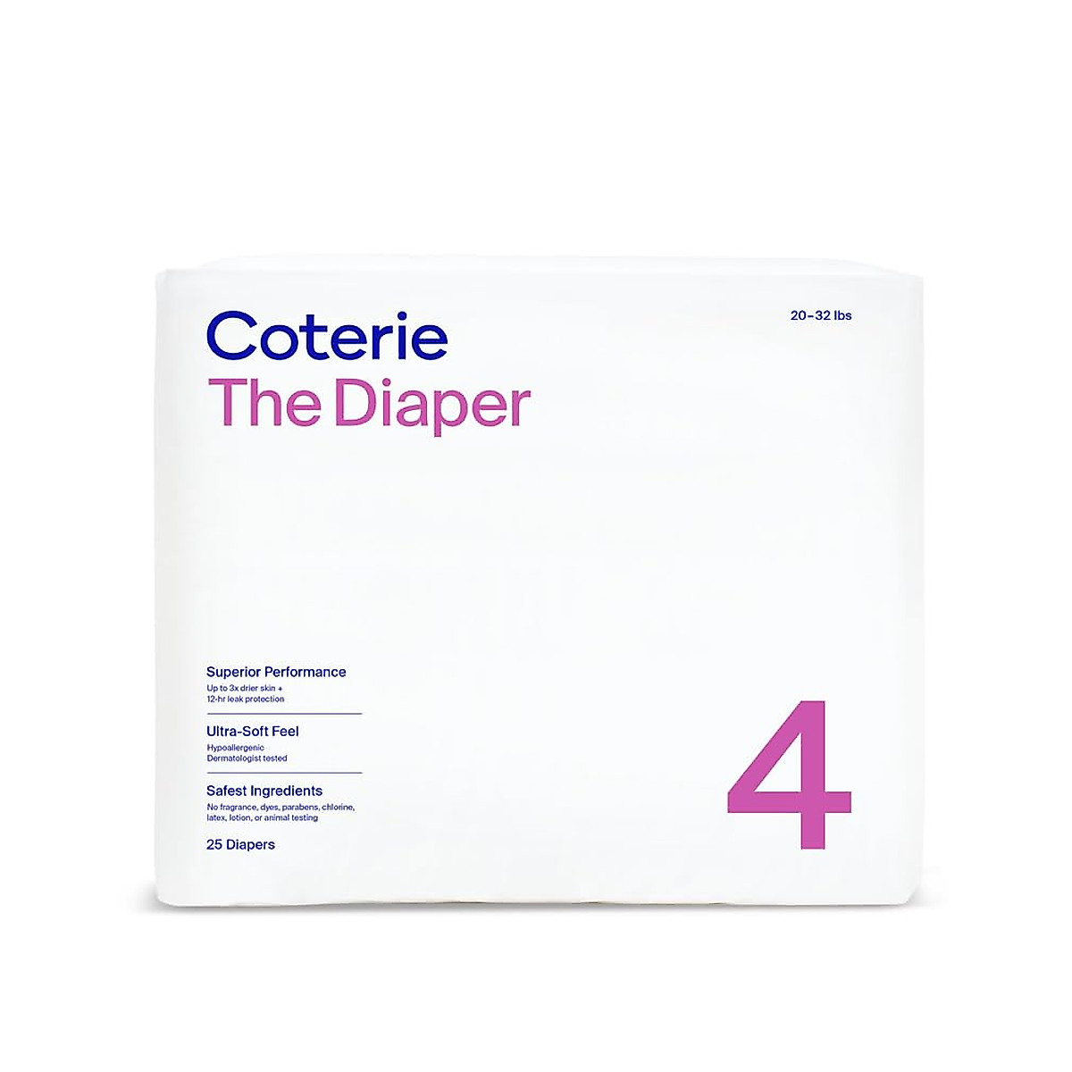 Coterie Size 4 Diapers, 25 CT