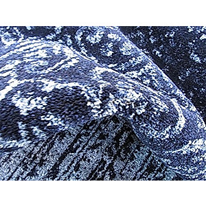 Unique Loom Del Mar Collection Area Rug-Transitional Inspired with Modern Contemporary Design, Rectangular 9' 0" x 12' 2", Blue/Navy Blue