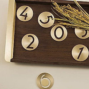 0-9 6.4cm Golden Brass Numbers Retro Villa Hotel Door Plates Round Hollow Numbers Room Number, 1pcs (Color : Number 7)