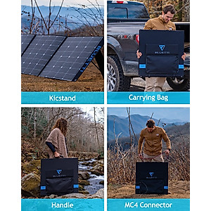BLUETTI SP350/350W Solar Panel for AC200MAX AC200P AC300 B230 B300 EB240 Solar Generators, Foldable Portable Solar Power Supply with Adjustable Kickstand, Off Grid System for Outdoor Adventure Road