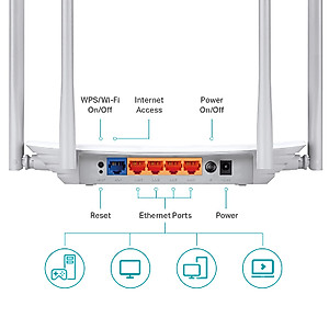 TP-Link AC1200 WiFi Router (Archer A54) - Dual Band Wireless Internet Router, 4 x 10/100 Mbps Fast Ethernet Ports, Supports Guest WiFi, Access Point Mode, IPv6 and Parental Controls (Renewed)