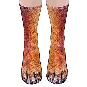 AGRIMONY Funny Socks for Men Women Teens-Fun Animal Dog Paws Socks 3D Casual Novelty Crew Socks Funky Crazy Silly Socks-Valentines Christmas Dog Gifts Stocking Stuffers